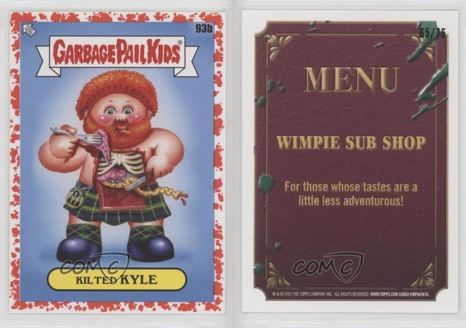 2021 Topps Garbage Pail Kids Food Fight Saucy Red 65/75 Kilted Kyle ...