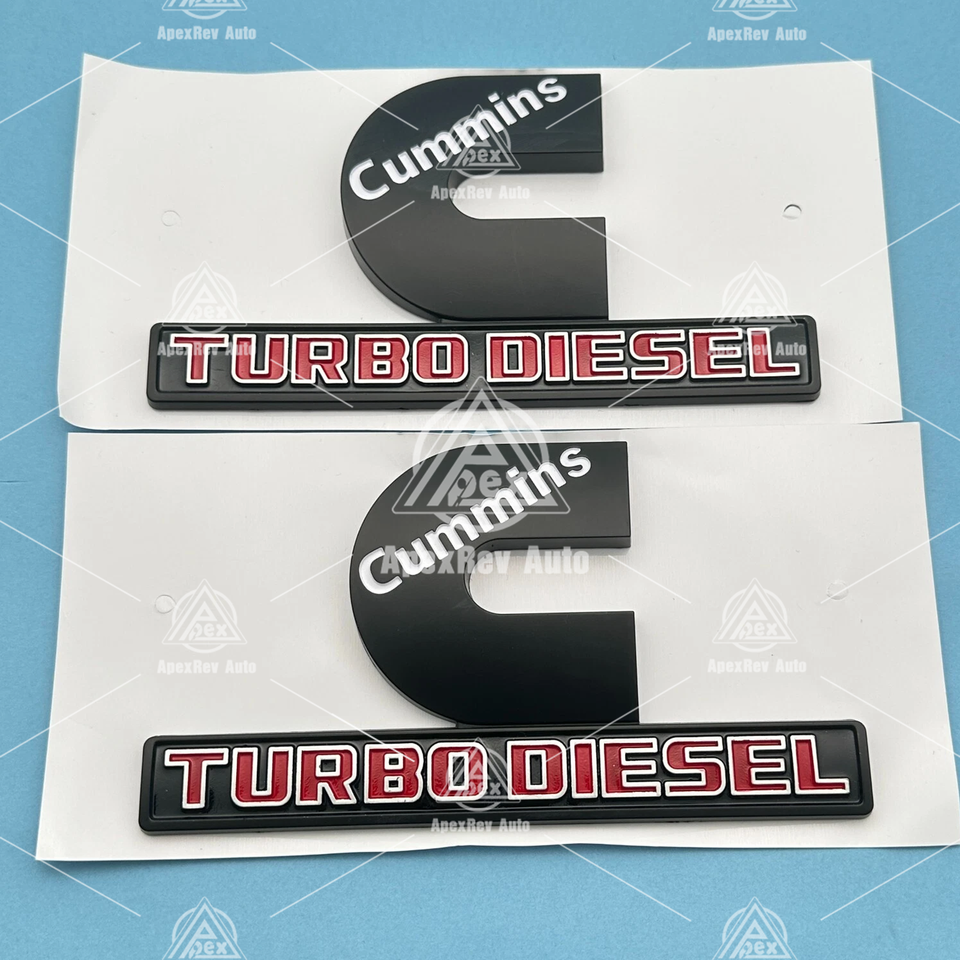 Fender Cummins Turbo Diesel Emblems Badge For RAM 2500 3500 Black Red ...