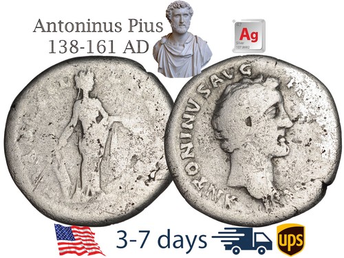 Ancient Roman Empire Coin Silver Denarius ANTONINUS PIUS 138-161 AD ...