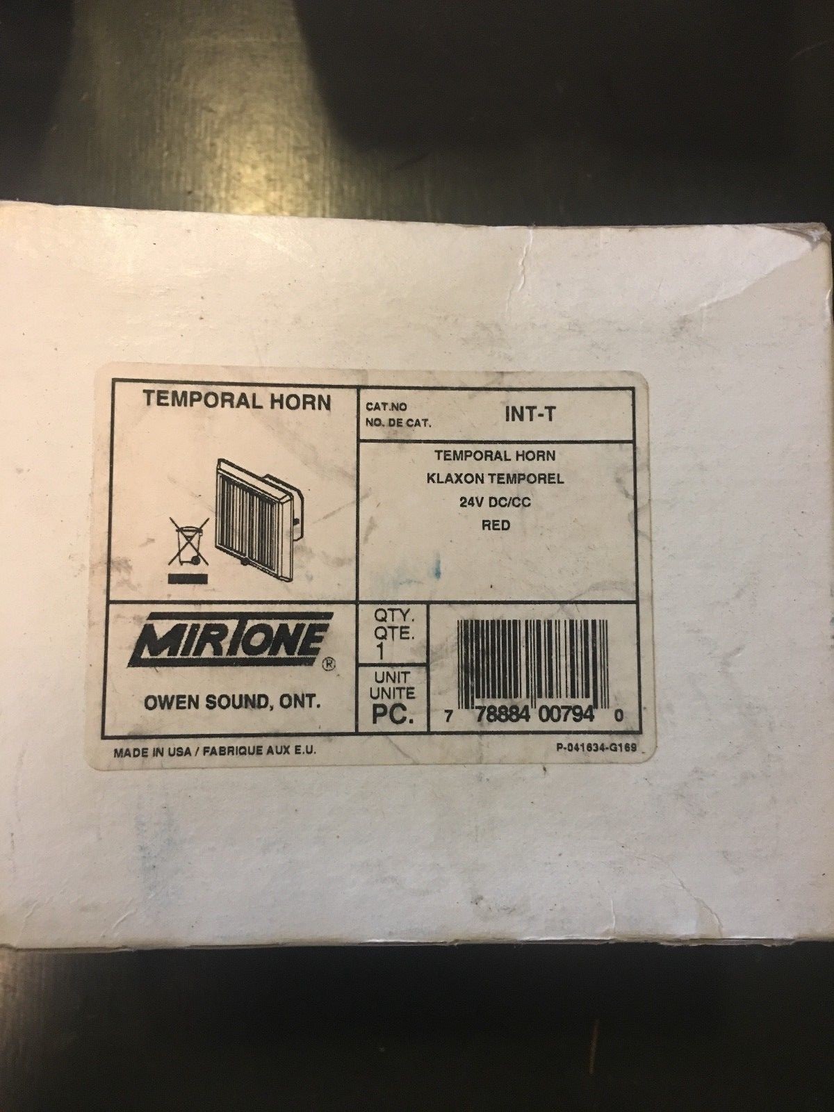 INT-T Mirtone Temporal Horn NIB 24VDC/CC Red | eBay