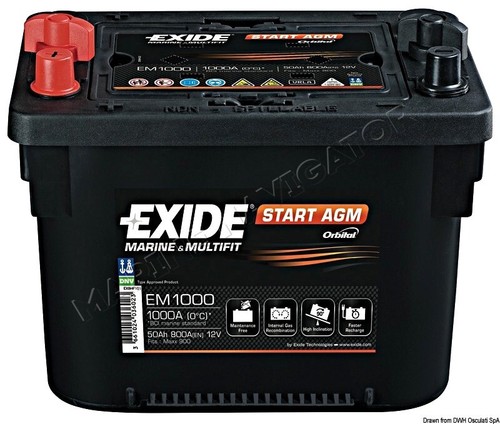 EXIDE Maxxima Battery with AGM Technology 50Ah 95min 12V 17.9Kg ...