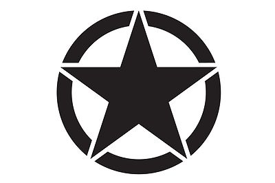 US Army Military Style Star Decal 13" Matt Black | eBay