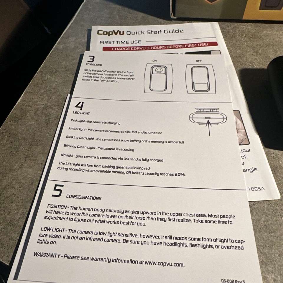 WatchGuard Copvu Wearable Body Camera For Law Enforcement | eBay