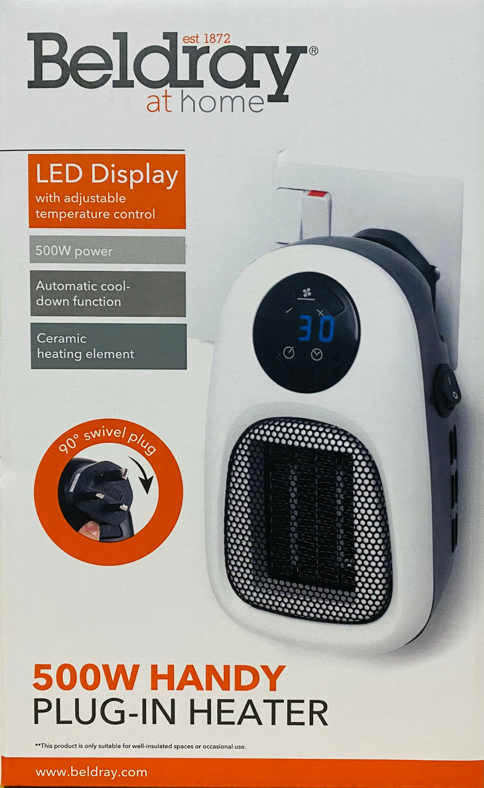 Beldray/Fine Adjustable Thermostat Heaters 500, 650, 1000,1200,1500 ...