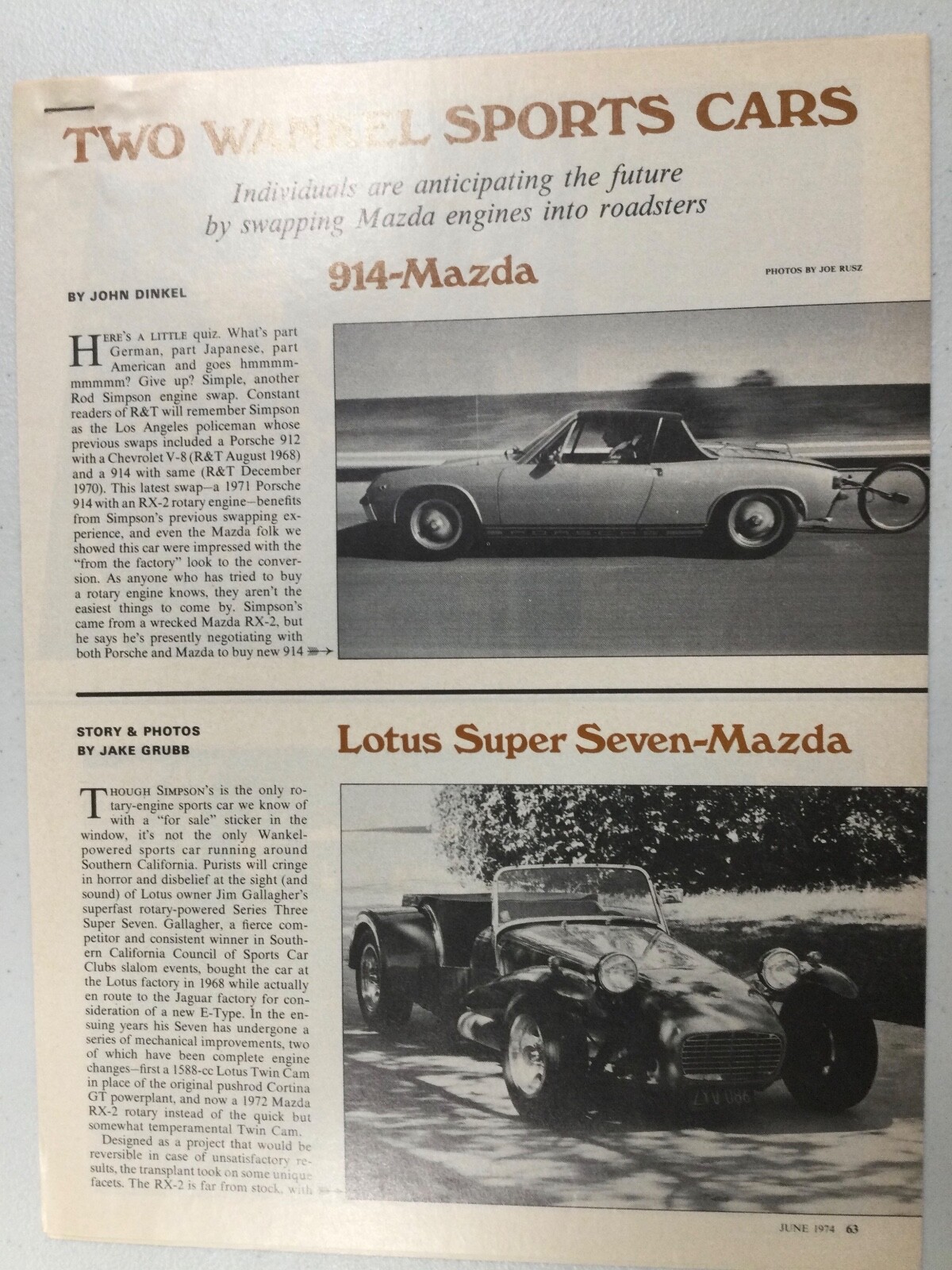 LotusArt16 Vintage Article 1974 914 Mazda & Lotus Super Seven Mazda ...