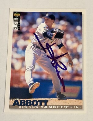 Jim Abbott 1995 Upper Deck Collectors Choice Authentic Signed Autograph ...