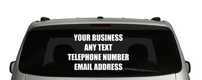 Personalised Business Rear Window Car & Van Vinyl Signs Stickers Decal ...