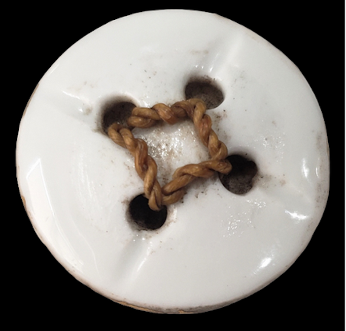 Antique Button Porcelain 4-Hole Cat Gut Back Roses & Greek Key Deluxe ...