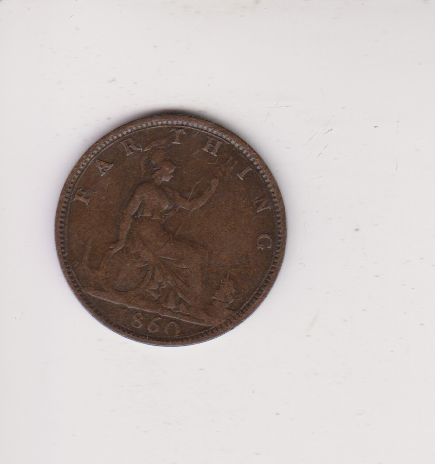 Queen Victoria Farthing 1860 NICE GRADE COIN | Grelly UK