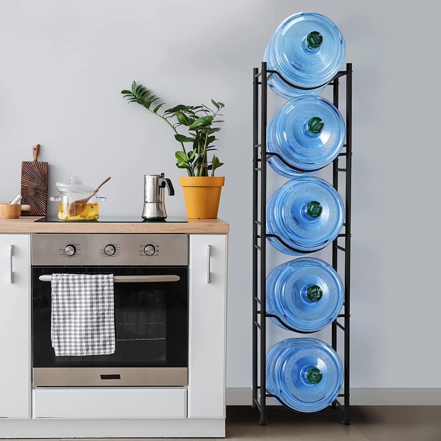 Water Gallon Jug Holder, 5 Tiers Heavy Duty Water Bottle Buddy Display ...