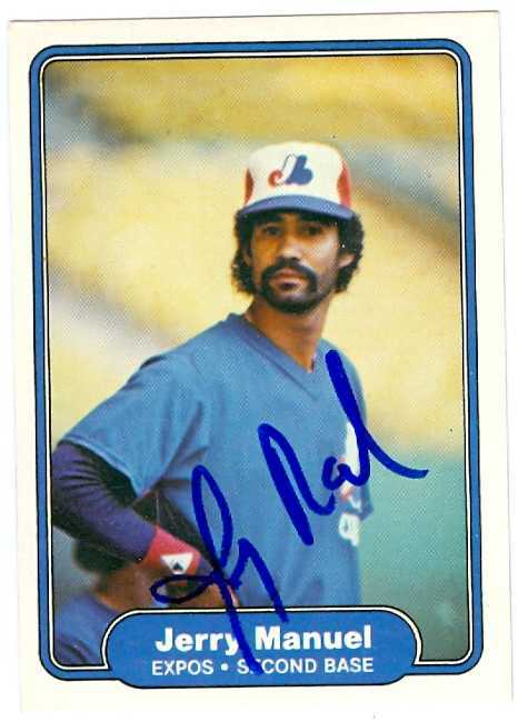Jerry Manuel autographed Baseball Card (Montreal Expos) 1982 Fleer #195 ...