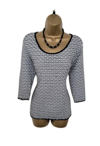 GORGEOUS JUMPER TOP BLOUSE by M&S PER UNA UK 16 VGC BLACK/WHITE ...