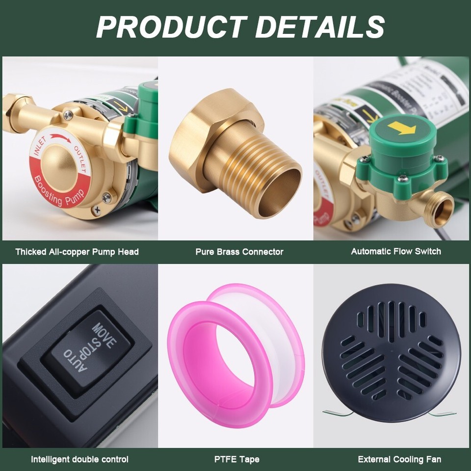 110V Domestic Automatic Booster Pump 120W Boost Water Pressure Pump for ...