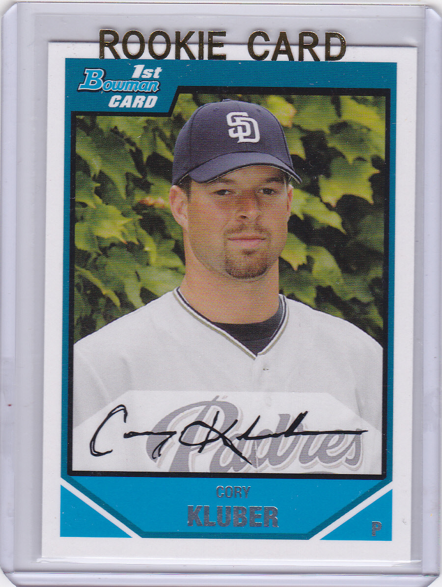 CORY KLUBER ROOKIE CARD 2007 Bowman Baseball RC Corey CLEVELAND INDIANS ...