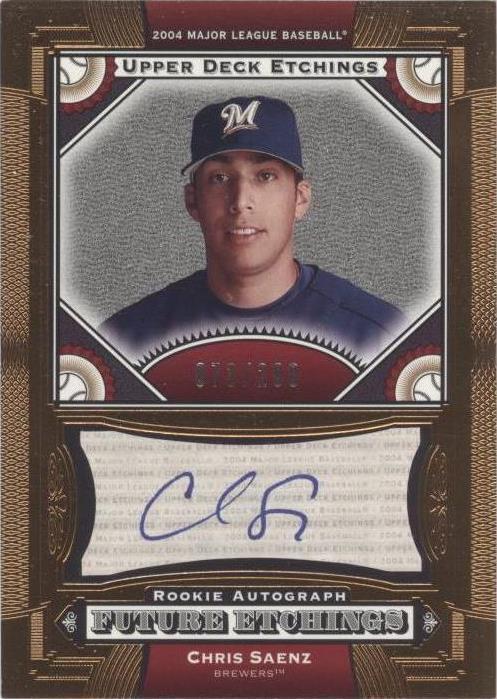 2004 Upper Deck Etchings - Future Etchings Chris Saenz #123 Blue Ink ...