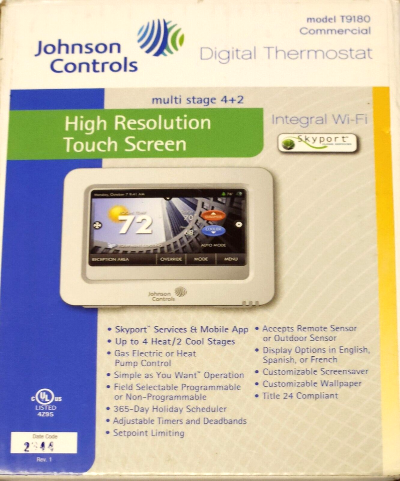 SEALED JOHNSON CONTROLS Model T9180 DIGITAL COMMERCIAL Thermostat ...