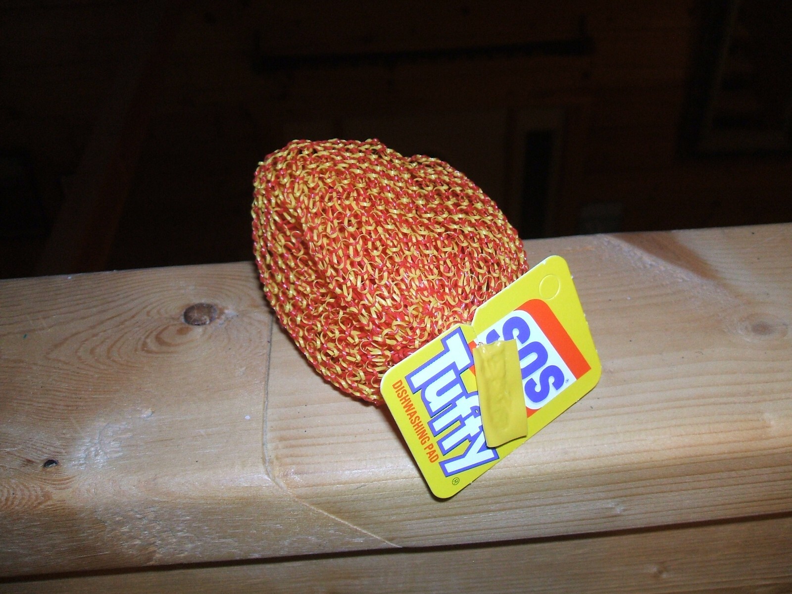 Vintage SOS Tuffy Dishwashing Pad Sponge ORANGE YELLOW 1994 RARE ...