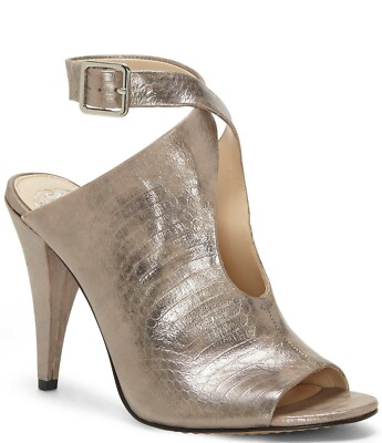Vince Camuto Women's Aveeria Metallic Leather Snake Cone Peep Toe ...