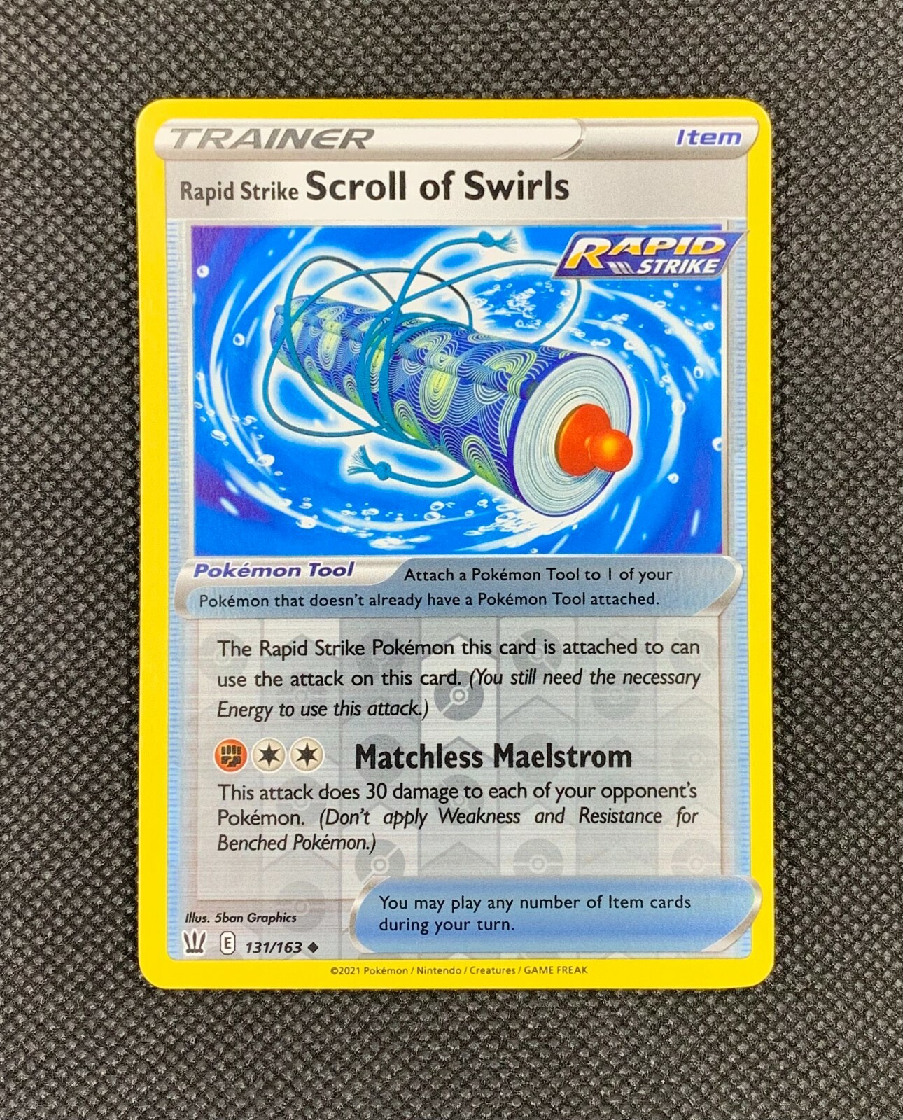 Rapid Strike Scroll Of Swirls Reverse Holo (131/163) Pokemon Battle ...