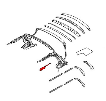 MINI COOPER R57 LEFT CENTER FOLDING TOP COVERING 54342758089 2758089 NO ...