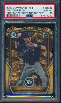 PSA 10 COLT EMERSON 2023 Bowman Chrome PROSPECTOR D/C GOLD NUGGET/49 RC ...