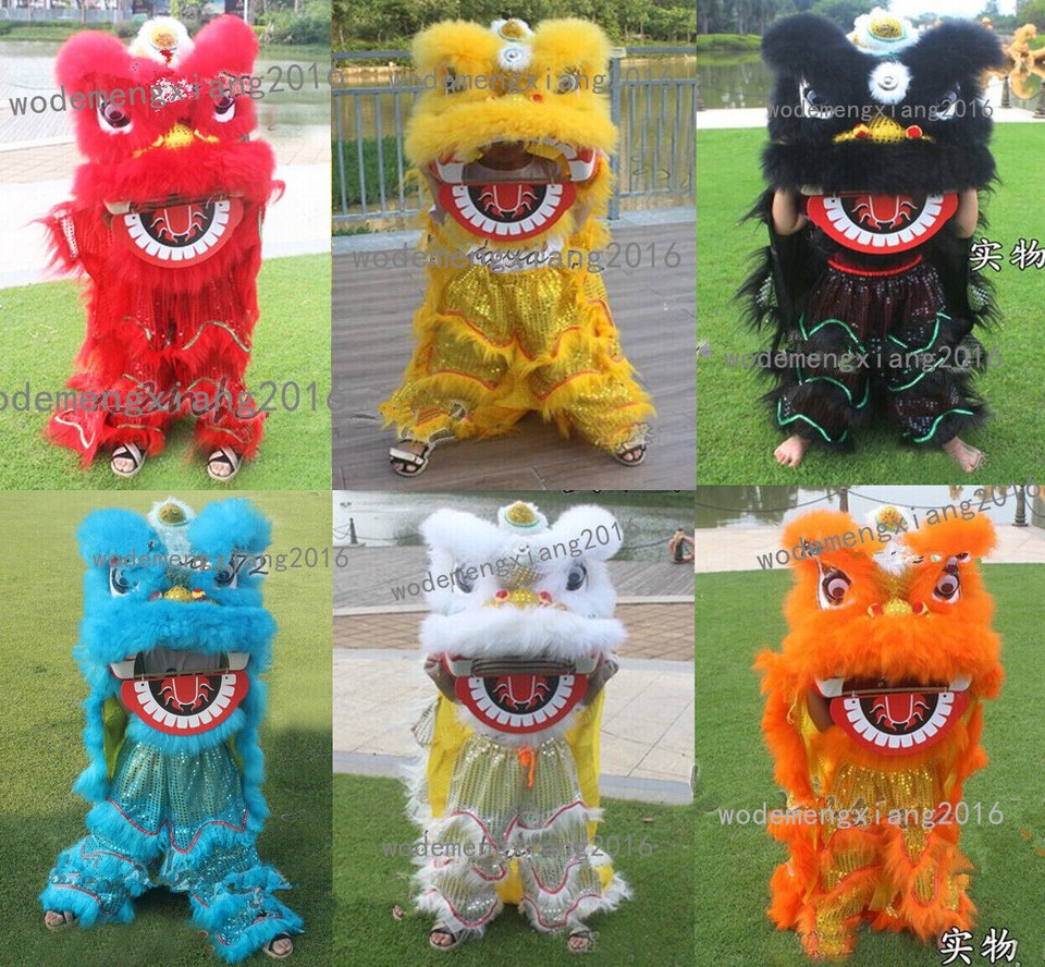 Children's Lion Costume Chinese Folk Lion Dance Student Mascot Costume ...