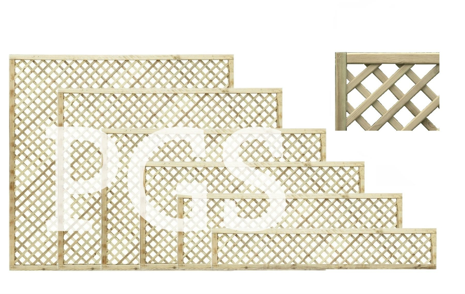 6x2 Elite Alderley Diamond Trellis 183 x 60 Garden Lattice Fence Topper ...