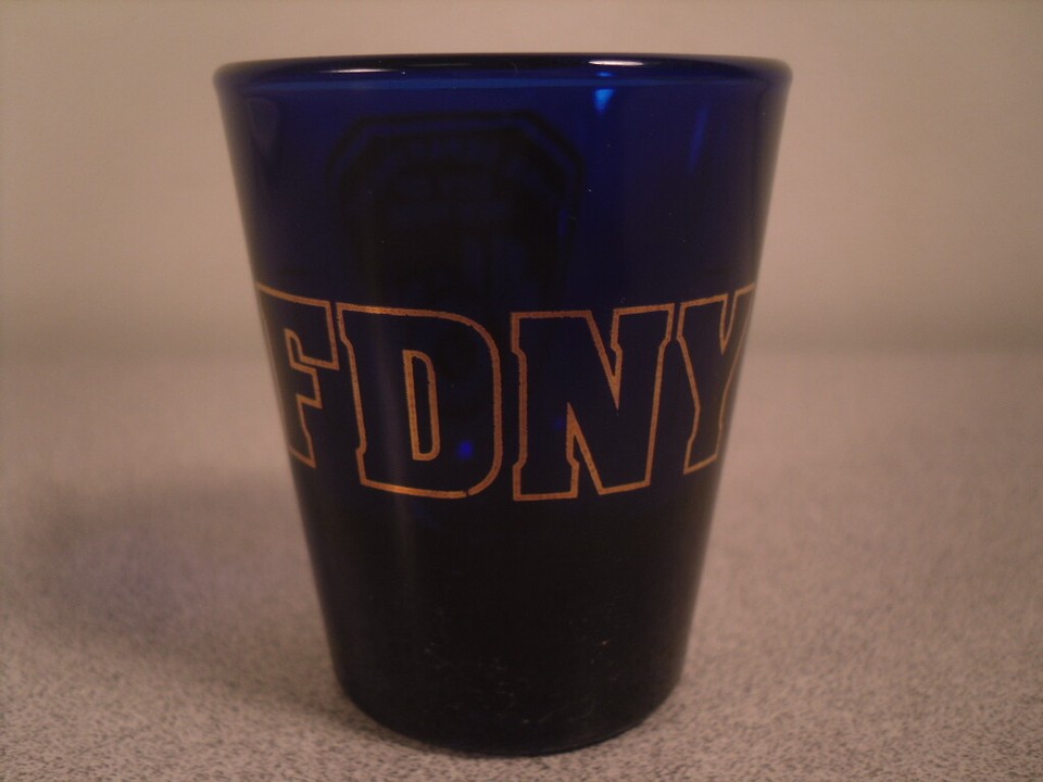 New York City Fire Department FDNY Blue / Gold Shot Glass | eBay