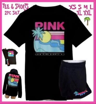 Victoria’s Secret Pink Campus Tee Shirt & Shorts XS-XXL Oversized 🌴 ...