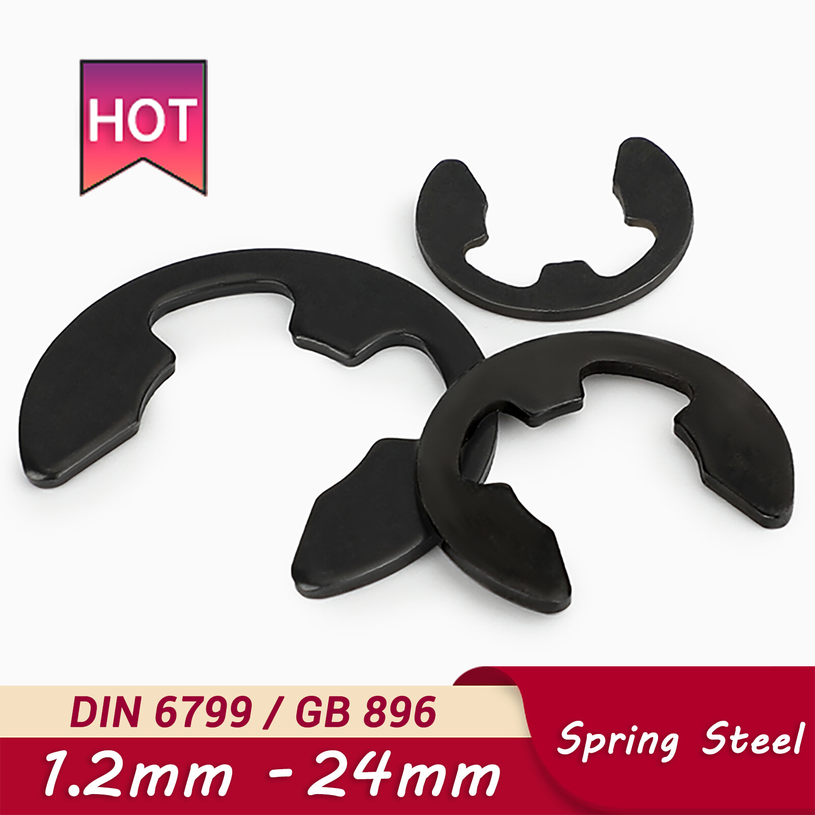 External E-Clips Retaining Washers All Sizes 1.2m - 24mm DIN 6799 C ...