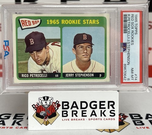 1965 TOPPS R.PETROCELLI/J.STEPHENSON #74 RED SOX ROOKIES PSA 8 NM-MT CM ...