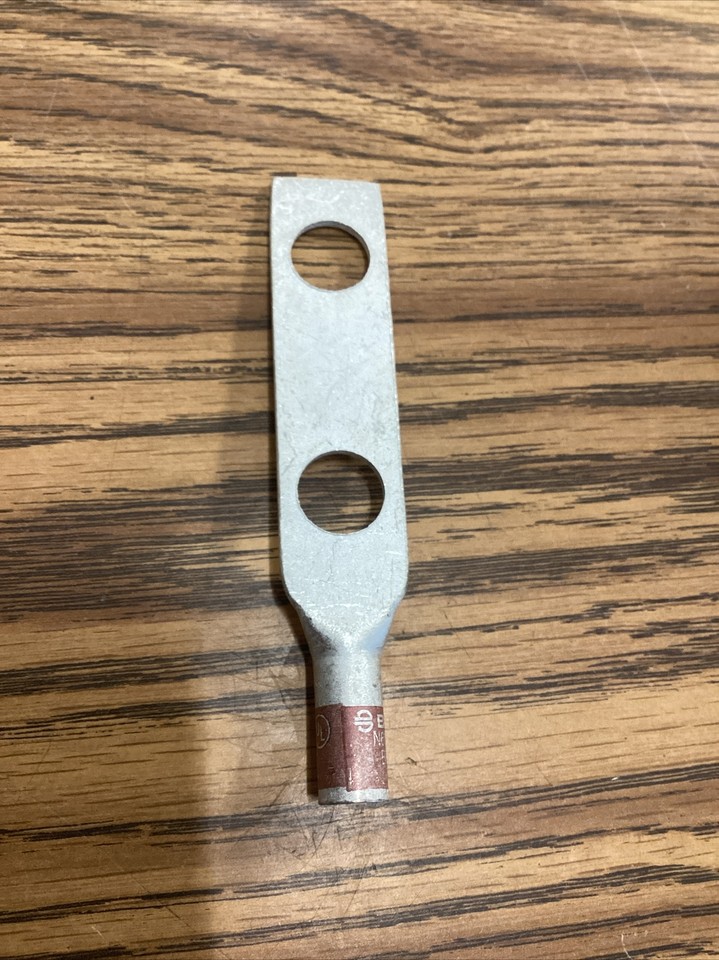 Box Of 25 Burndy YA2C2LN 2 AWG Stranded Copper 1/2" 2-Hole Compression ...