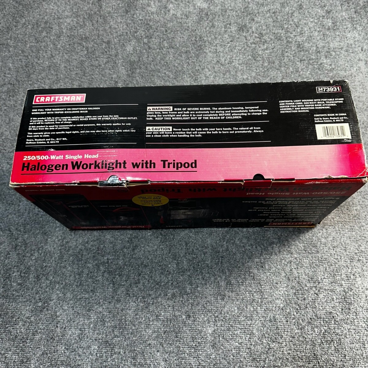 Craftsman Tripod Halogen 250 500 750 1000 Work Light