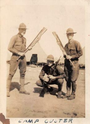 CAMP CUSTER ANTI-AIRCRAFT MACHINE GUN MILITARY PHOTOGRAPHS (x3) WNC 631 ...