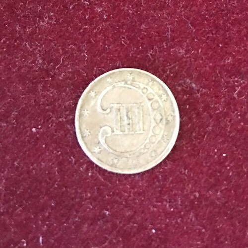 1852 Three 3 Cent Silver Piece Type 1 Trime Coin | eBay