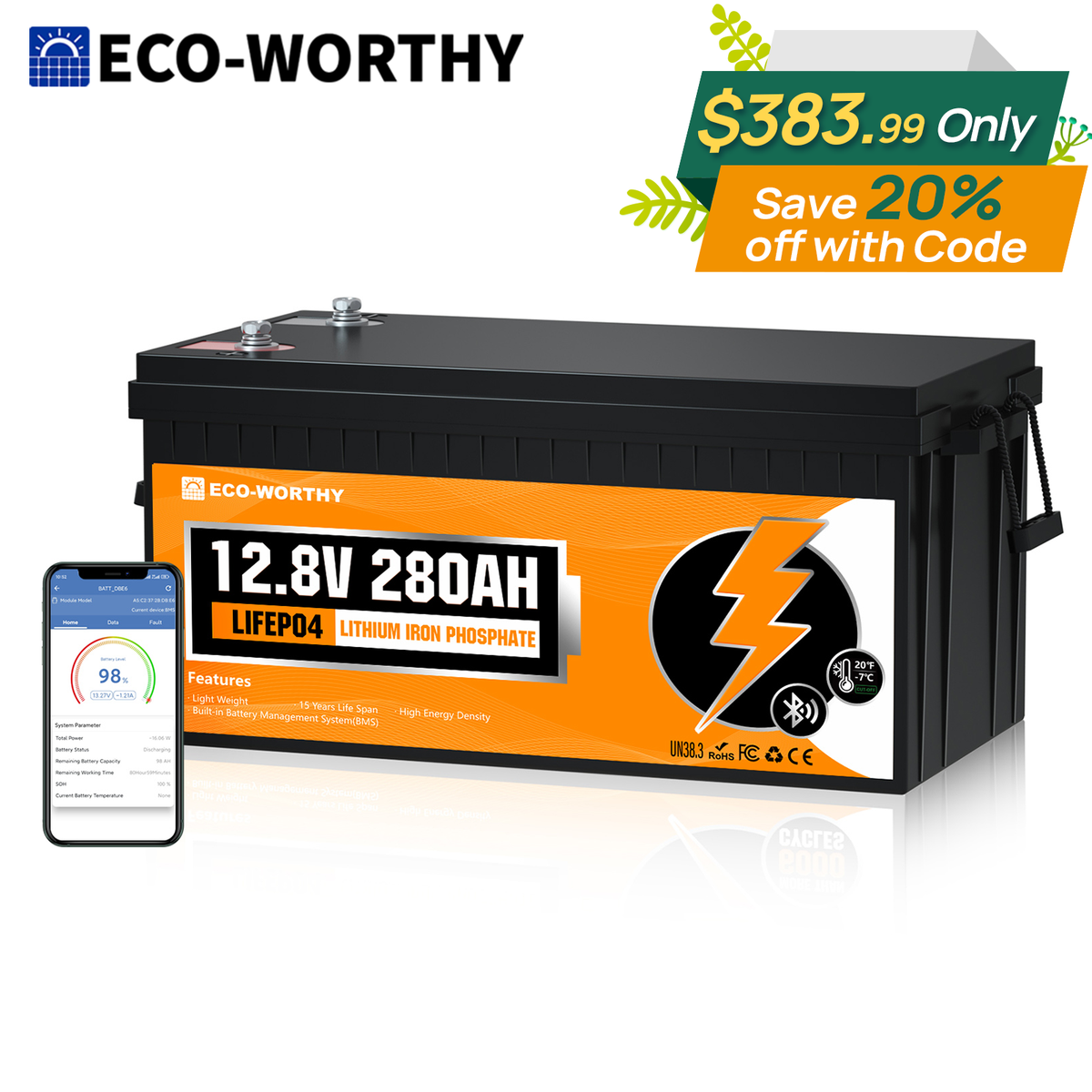 Light Weight 12v Lifepo4 Battery Pack Lithium Ion Phosphate Battery