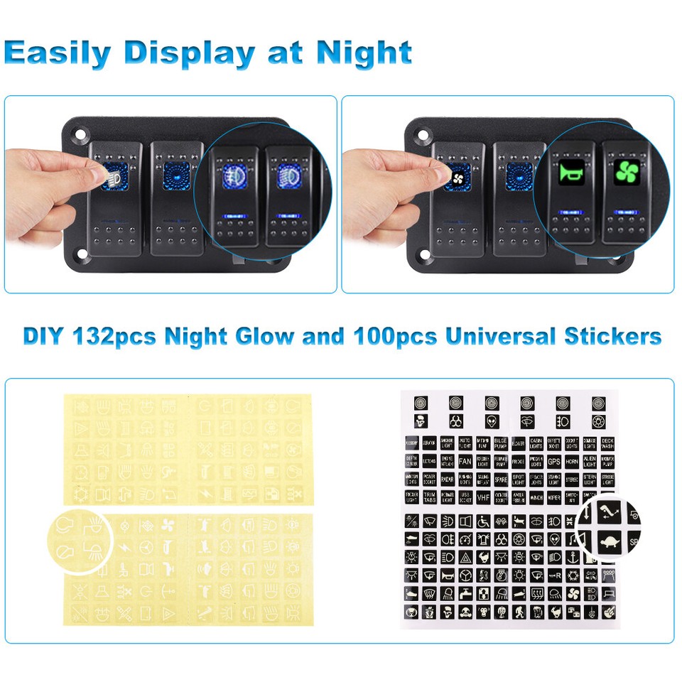 2 Gang USB LED Automotive Toggle Switch Panel Car Marine Boat Rocker ...