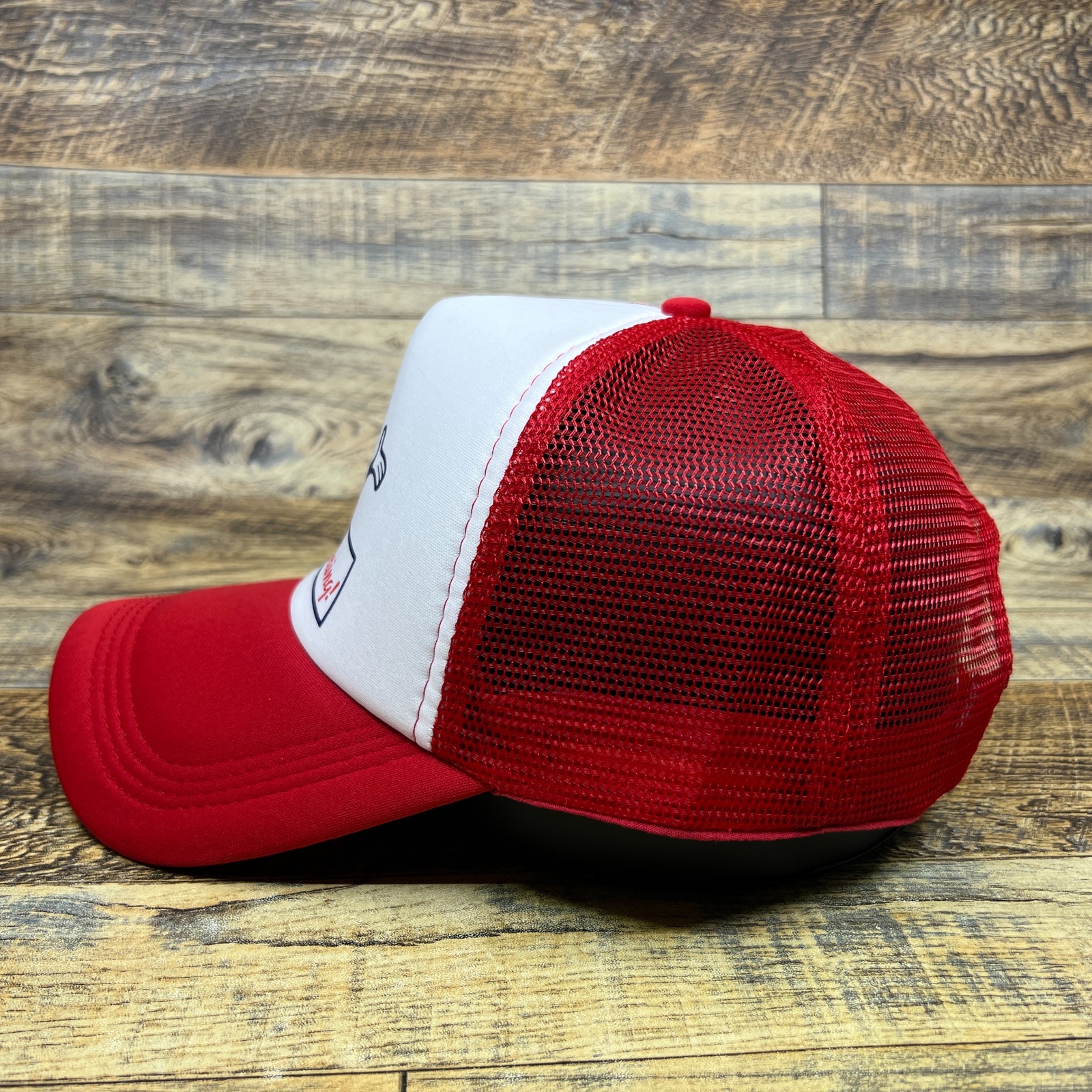 Esso Oil Mens Trucker Hat Red Snapback Petrol Diesel Throwback Vintage ...