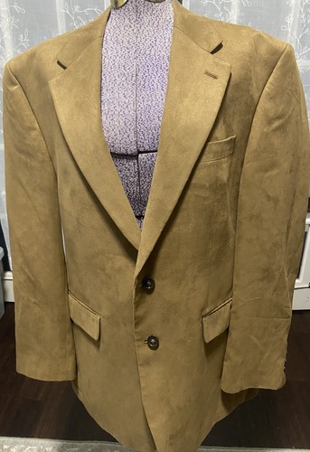 RALPH LAUREN Mens Camel Ultrasuede Microfiber Size 40R Blazer Jacket ...