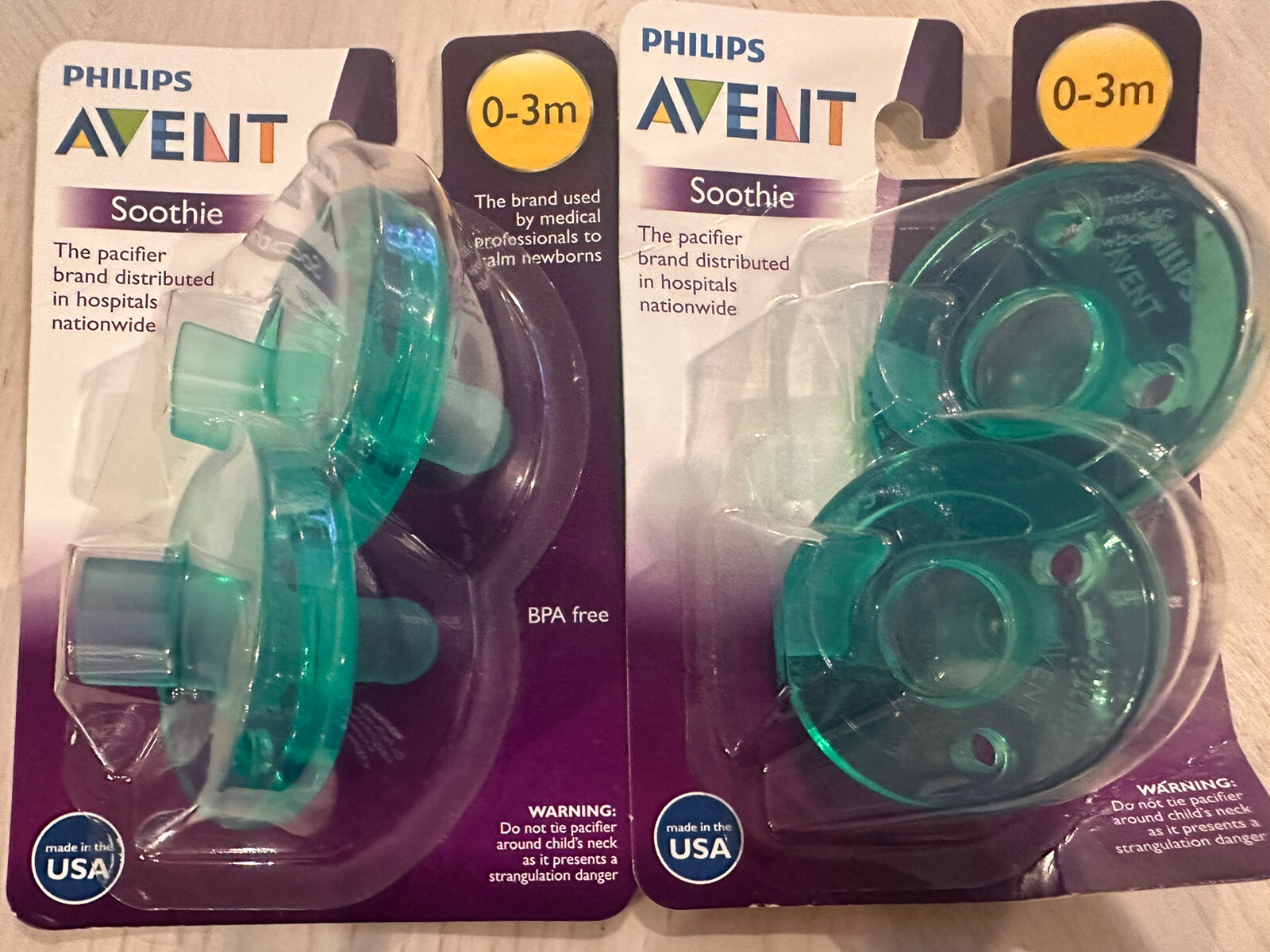 2 SetsPhilips Avent Soothie 0-3m Green 2 Pack Pacifier distributed in ...