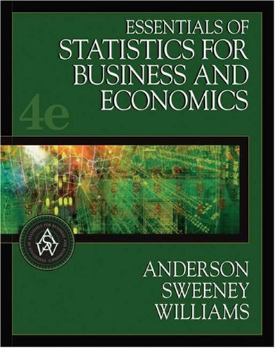 Essentials of Statistics for Business and Economics David R Anderson ...