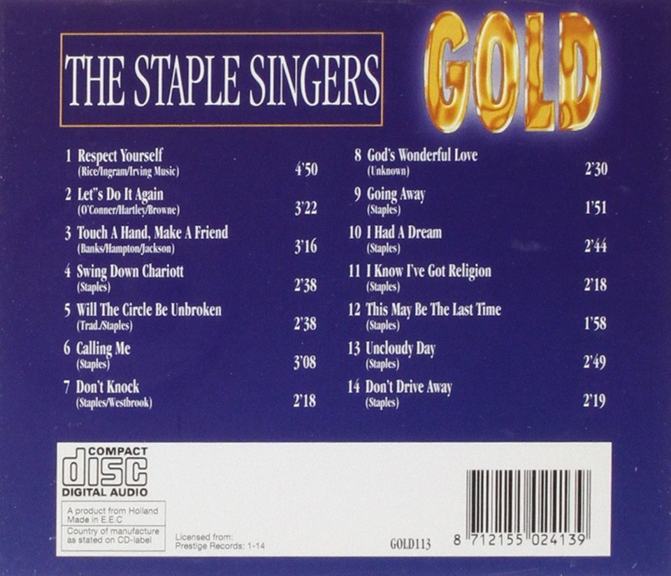 The Staple Singers Gold (CD) (UK IMPORT) 8712155024139 | eBay