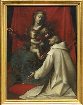 Madonna and Christ Child with St. Bruno 17 century Oil Painting | eBay