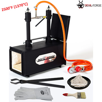 DEVIL-FORGE DFPROF2+1D Gas Propane Forge Farrier Burner Furnace +Tongs ...