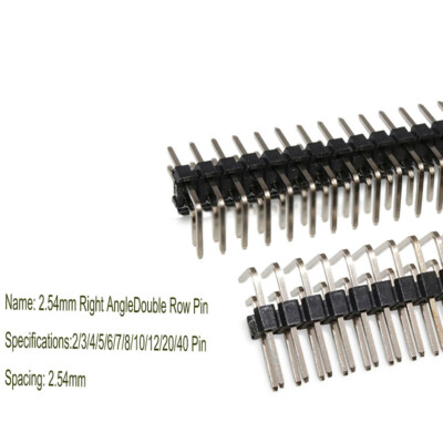 2.54mm Double Row Pin Header Male Right Angle 2x2-40Pin Connector 90 ...