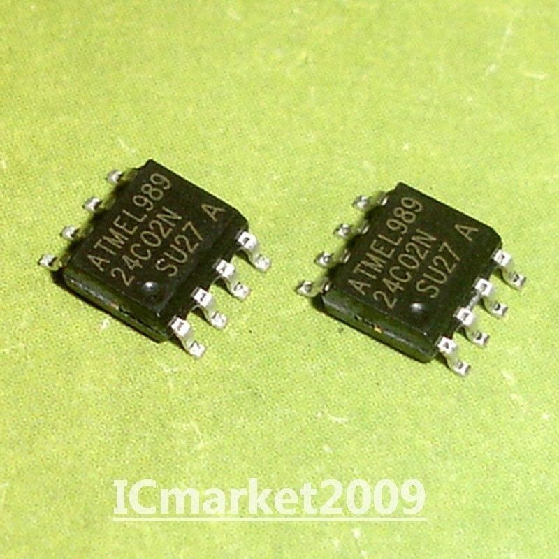 100 PCS AT24C02N-10SU-2.7 SOP-8 AT24C02 24C02N PU27 2-Wire Serial ...