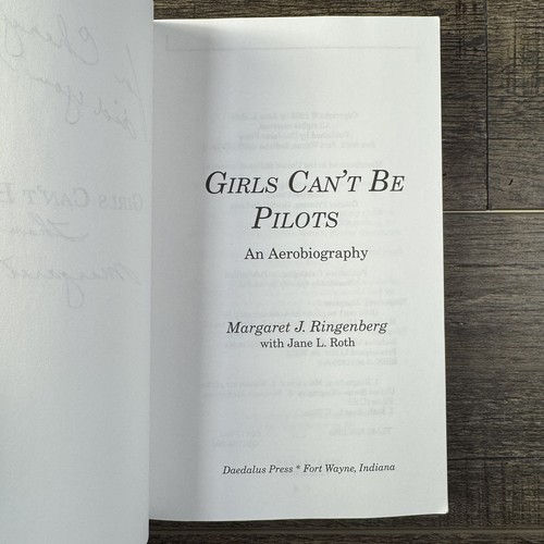Girls Can’t Be Pilots - Margaret J. Ringenberg SIGNED / CYE | eBay