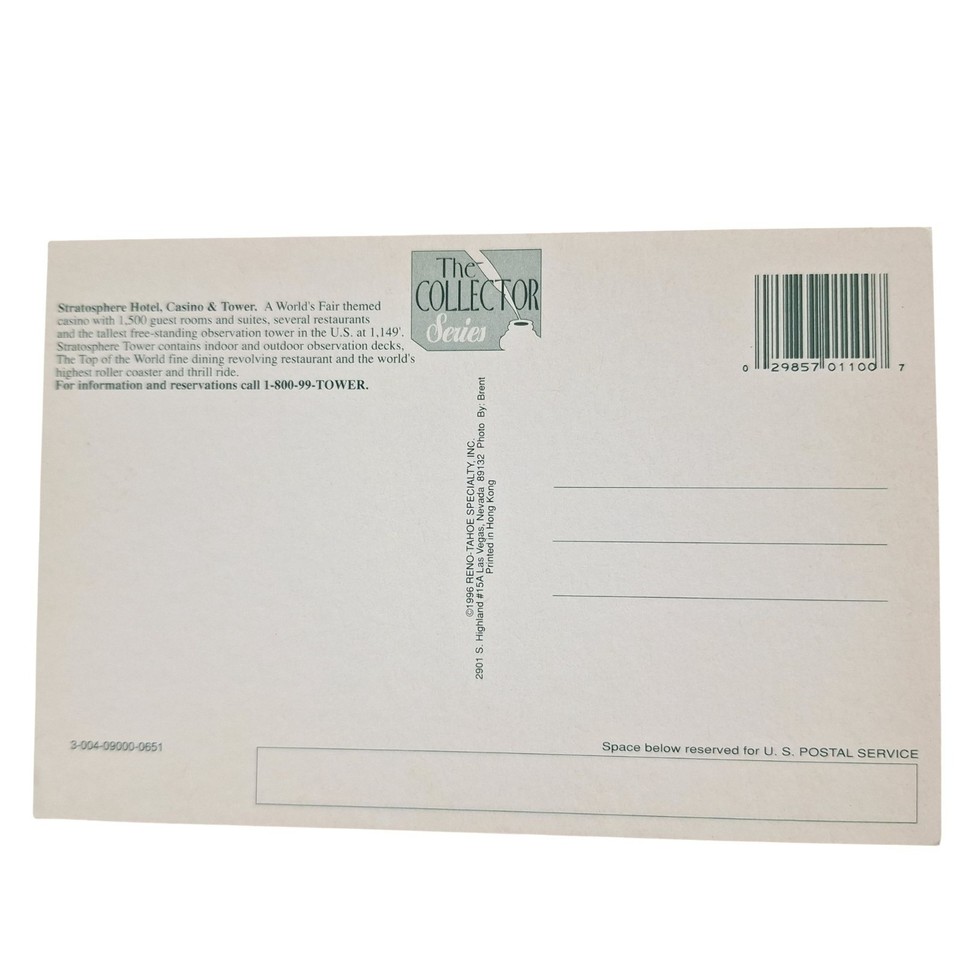 Postcard Stratosphere Hotel Casino & Tower Las Vegas Nevada Aerial ...