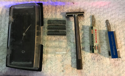 Vintage SCHICK Injector Single Edge Safety Razor W/Extra Blades x2 14 ...