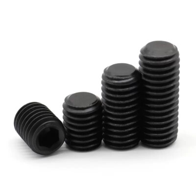 M10x1/1.25mm Hex socket Grub Set Screw Fine thread Bolts Flat point ...